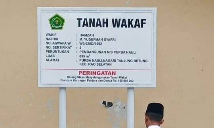 Tanah Wakaf Mesti Miliki Sertifikat