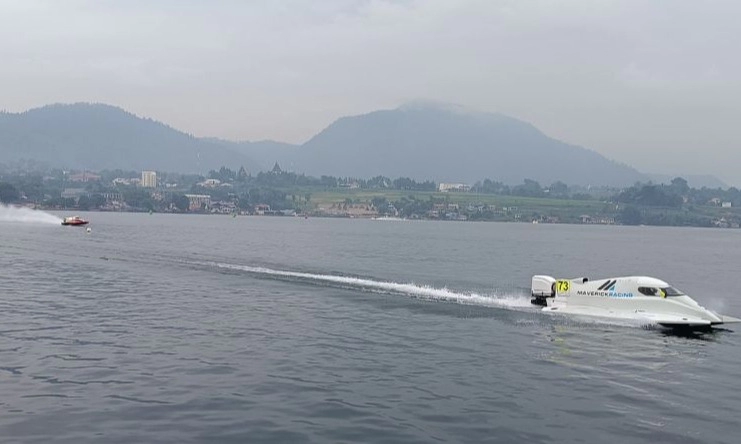 Pembalap F1 Powerboat Jajal Lintasan Danau Toba Saat Latihan Bebas