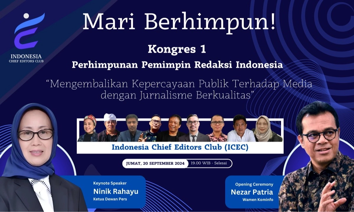 Indonesia Chief Editors Club Gelar Kongres Pertama di Jakarta