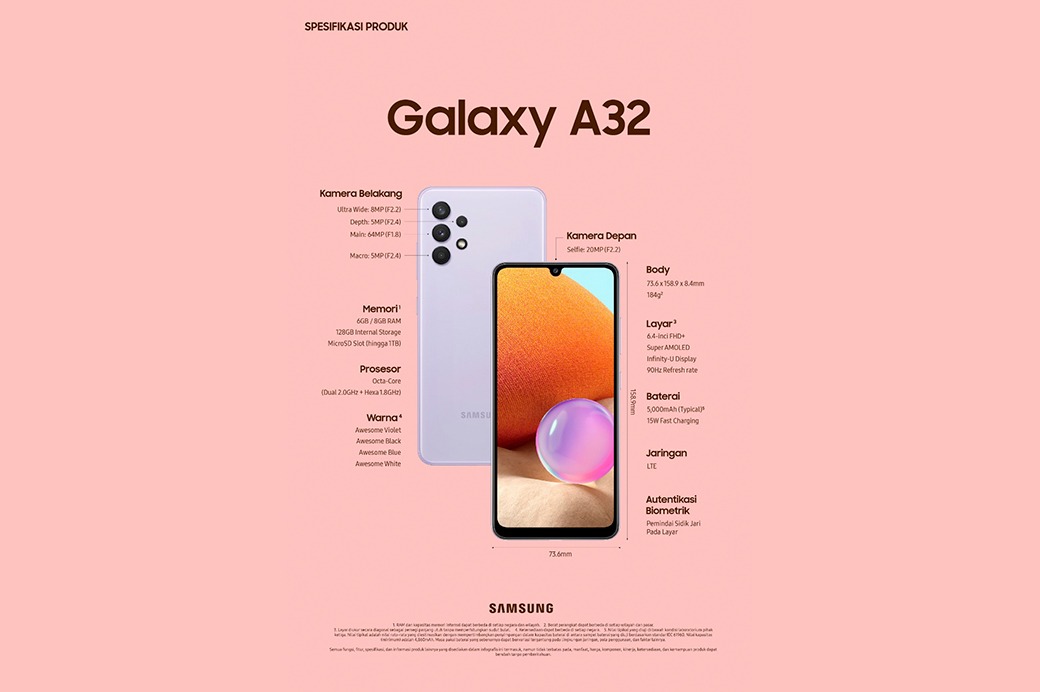 Spesifikasi Lengkap Samsung Galaxy A32